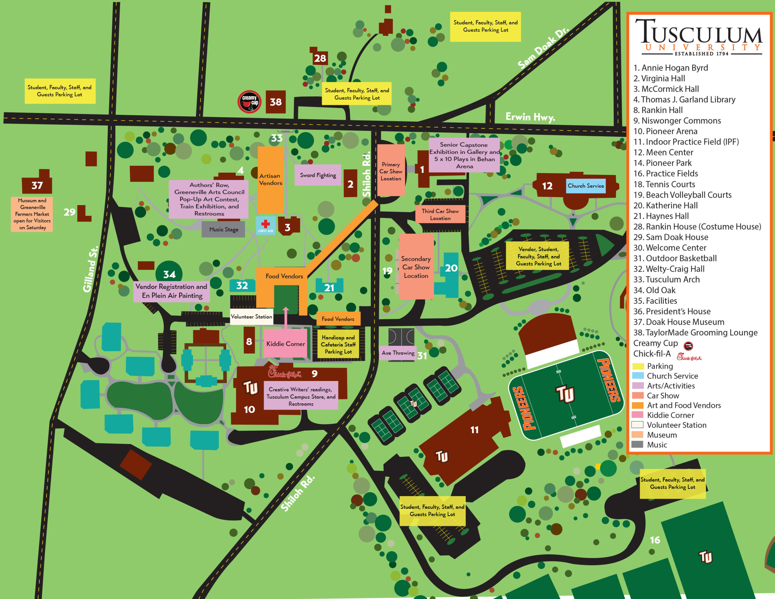 Event Map TUSCULUM UNIVERSITY Event Map TUSCULUM UNIVERSITY